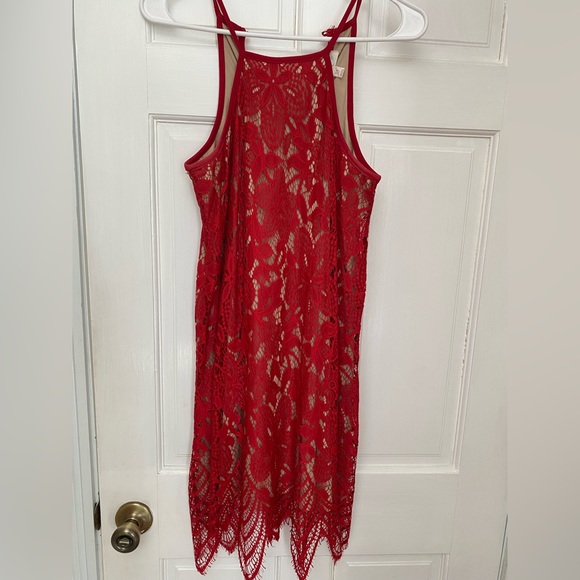 Francesca's Collections | Dresses | Womens Red Lace Dress | Poshmark